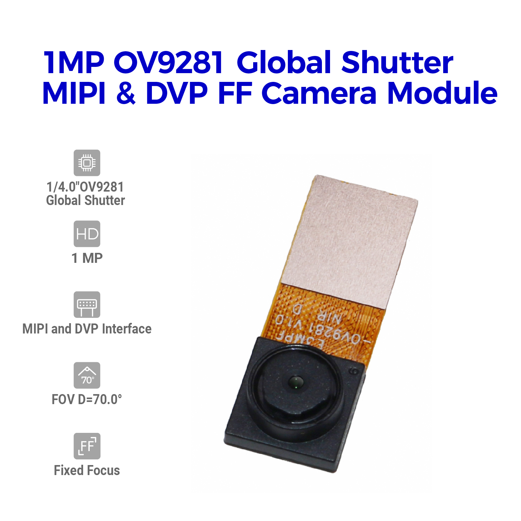 Wholesale OV9281 Globa Shutter HD 1MP FF MIPI Camera Module Manufacturer and Supplier | Hampo