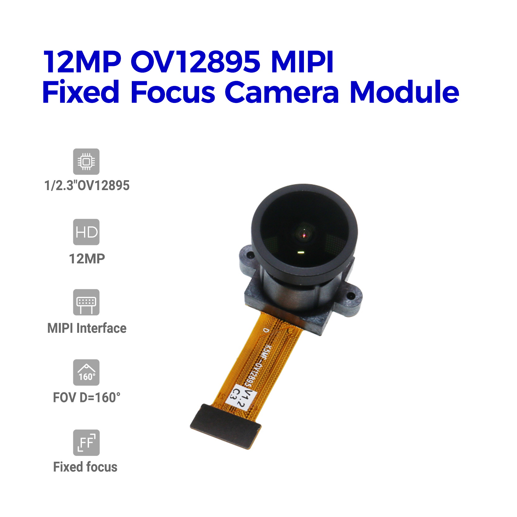 Wholesale 12MP OV12895 MIPI Interface M12 Fixed Focus Camera Module ...