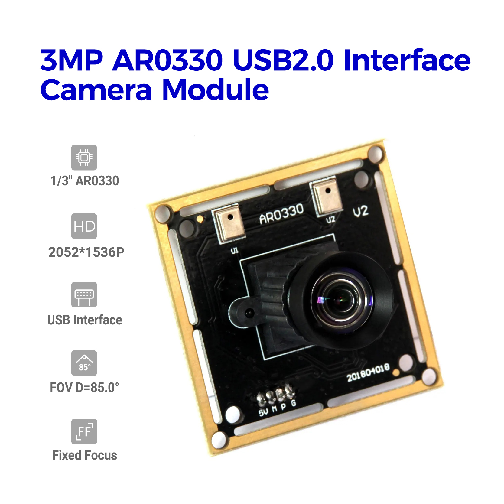 Wholesale 85degree Wide Angle Lens AR0330 3MP USB Camera Module Manufacturer and Supplier | Hampo